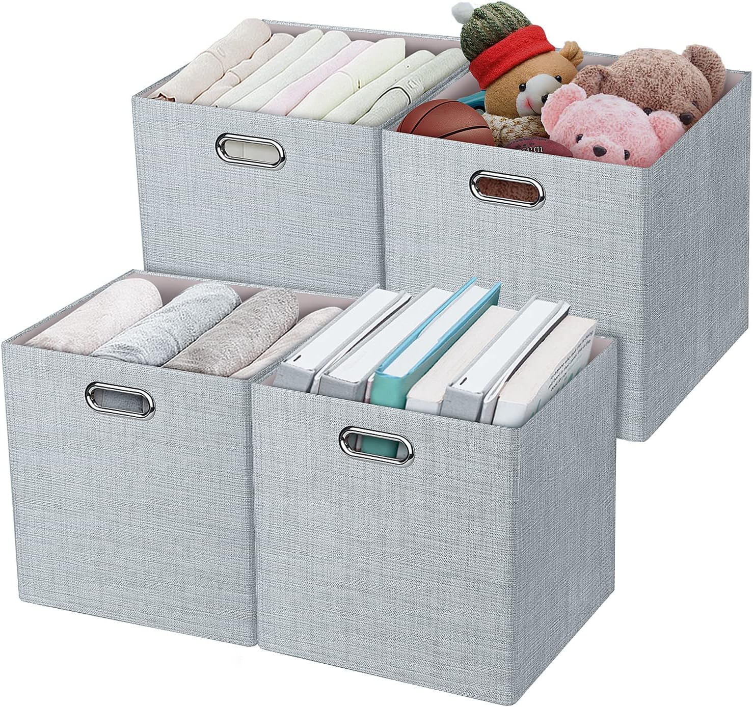 3X Thicker Fabric Storage Cubes 13 Inch Collapsible Storage Bins for ...