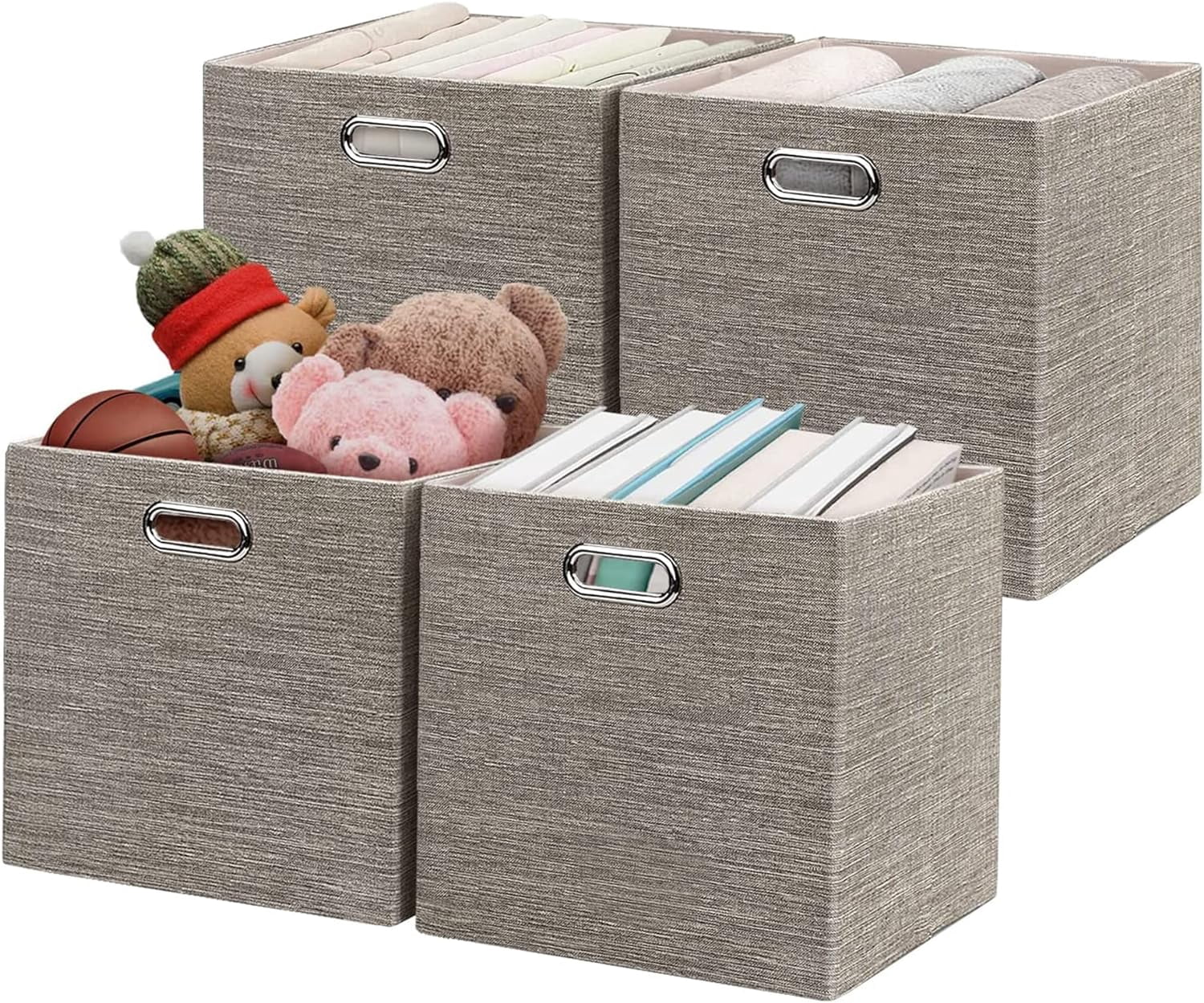 3X Thicker Fabric Storage Cubes 13 inch Collapsible Bins for ...