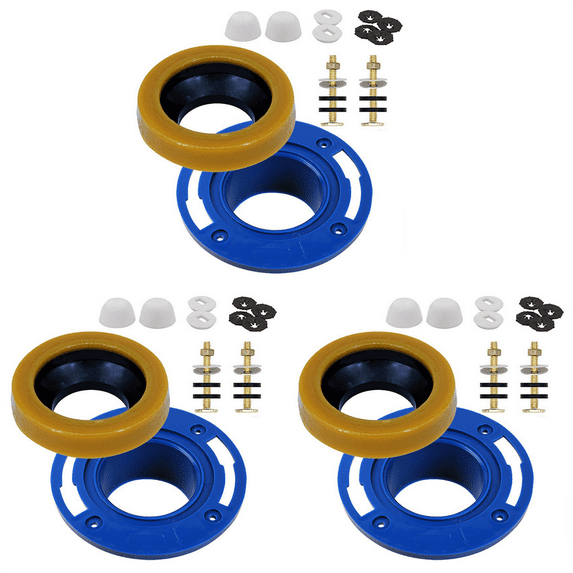 3X Toilet Flange with Wax Ring for Toilets Replacement Kit Includes ...
