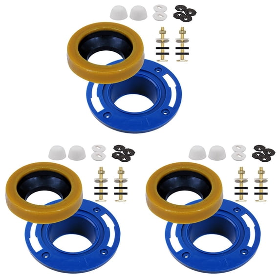 3X Toilet Flange with Wax Ring for Toilets Replacement Kit Includes ...