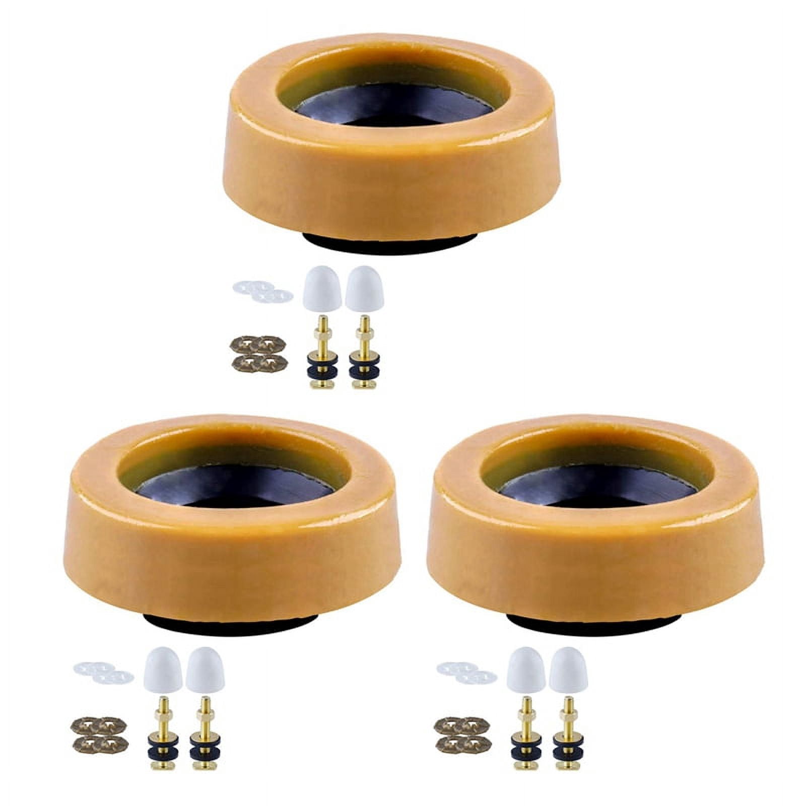 3X Toilet Wax Ring Kit for Floor Outlet Toilets New Install or Re-Seat ...