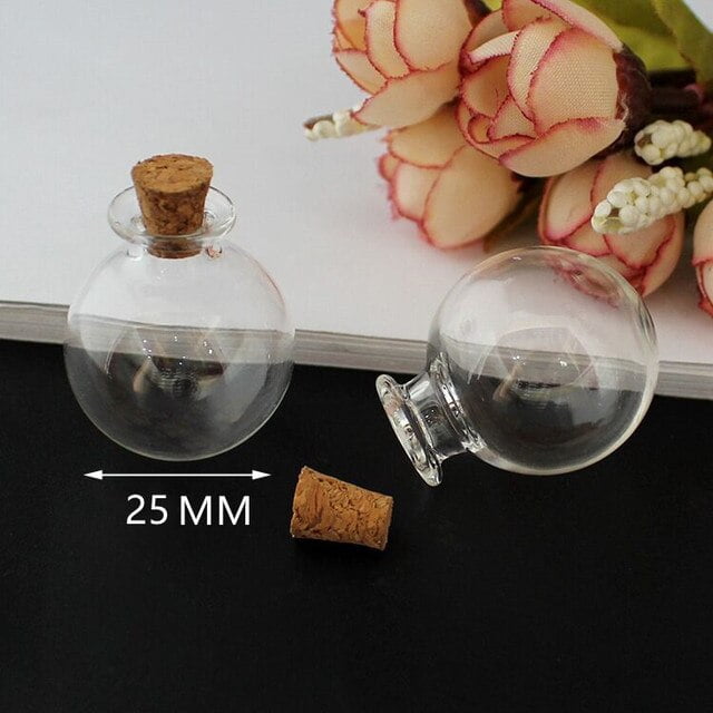 3X Transparent Glass Empty Potion Perfume Jars Wishing Bottle Empty ...