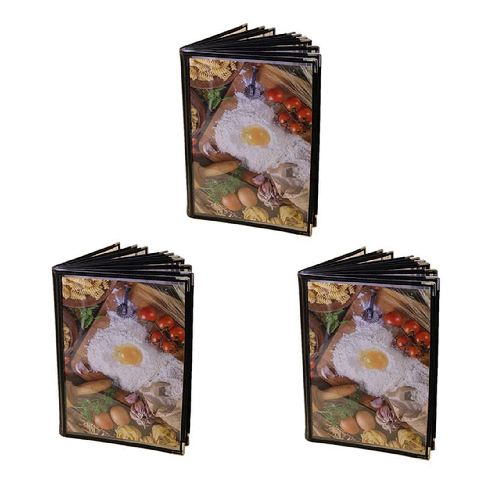 3X Transparent Restaurant Menu Covers for A4 Size Book Style Cafe Bar ...