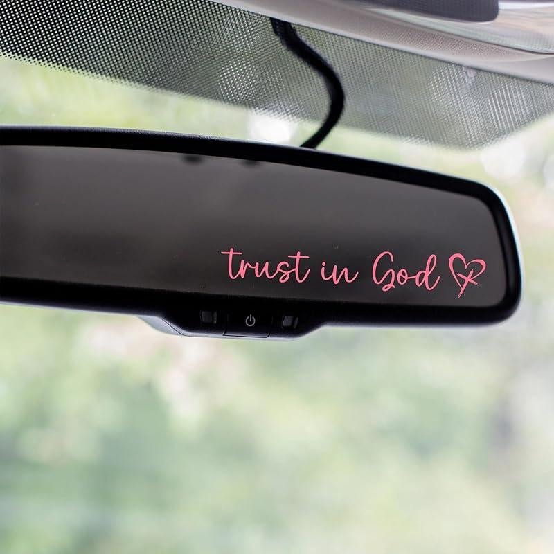 3X Trust in God Rearview Mirror Sticker, Christian Car Accessories, Car ...