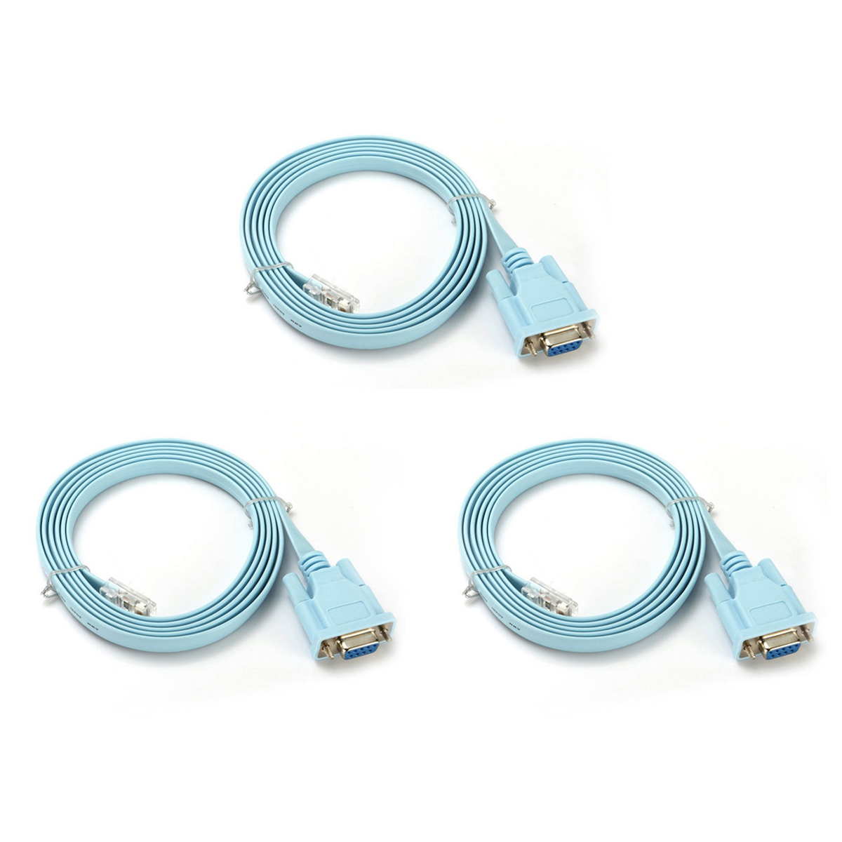3X USB Console Cable RJ45 Cat5 Ethernet to Rs232 DB9 COM Port Serial ...