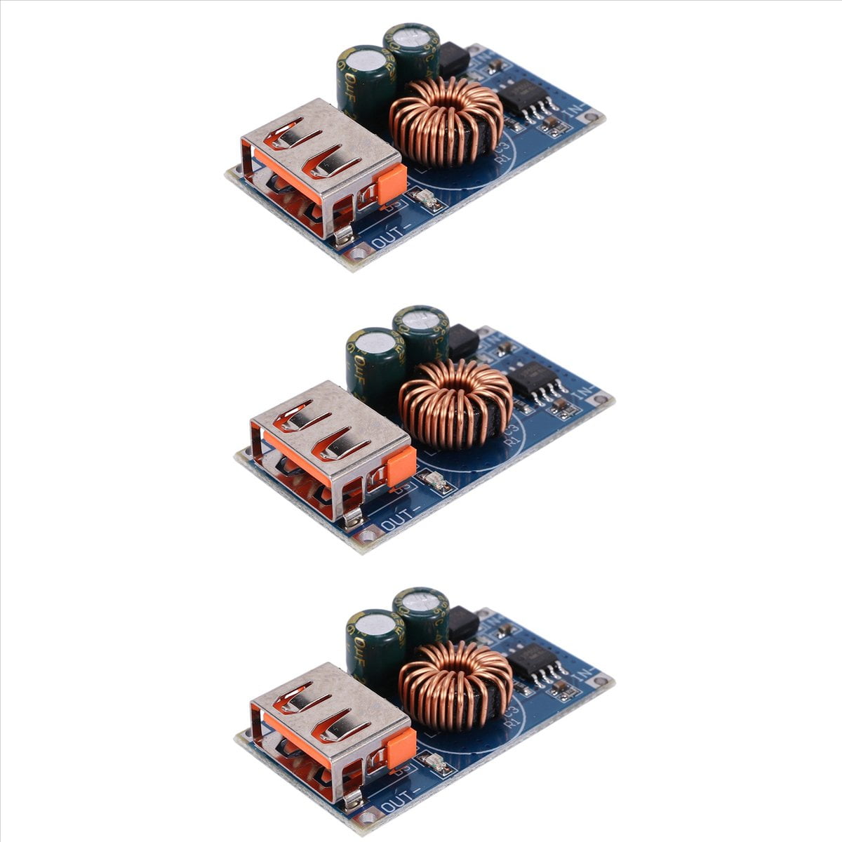 3X USB Dc Step-Down Module 12V/24V to Qc3.0 Fast Charge Mobile Phone ...