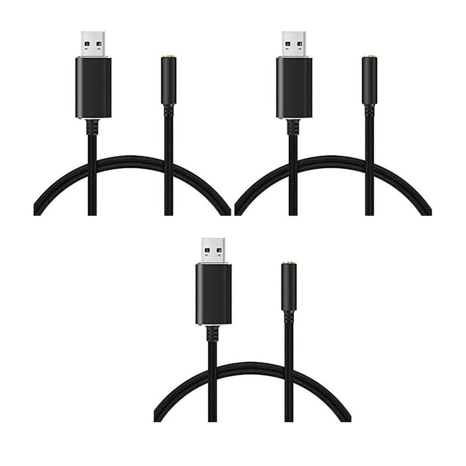3X USB to 3.5mm Jack Audio Adapter with 3.5mm Headphone and Microphone ...