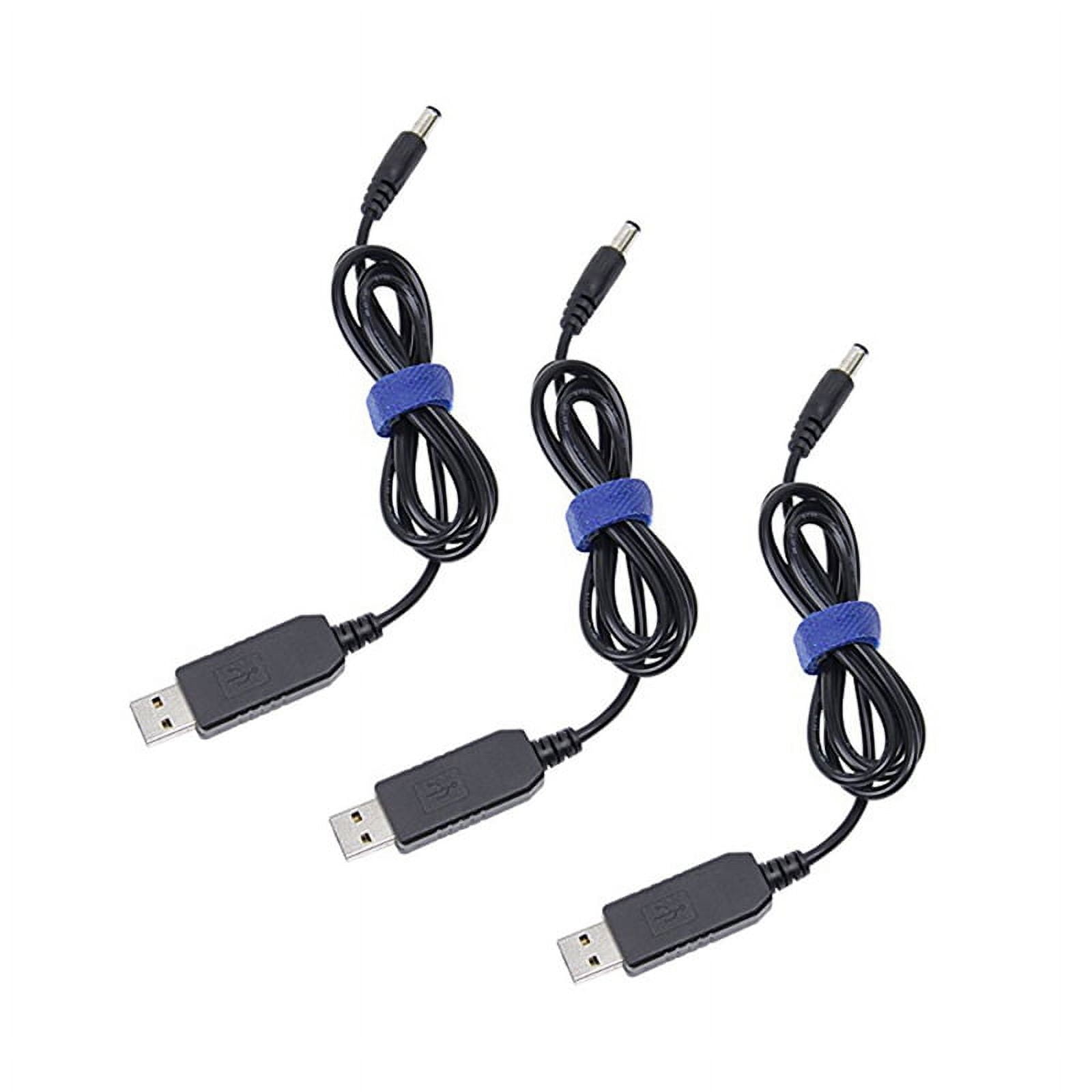3X USB to DC Convert Cable 5V to 12V Voltage Step-Up Cable 5.5X2.1mm DC ...