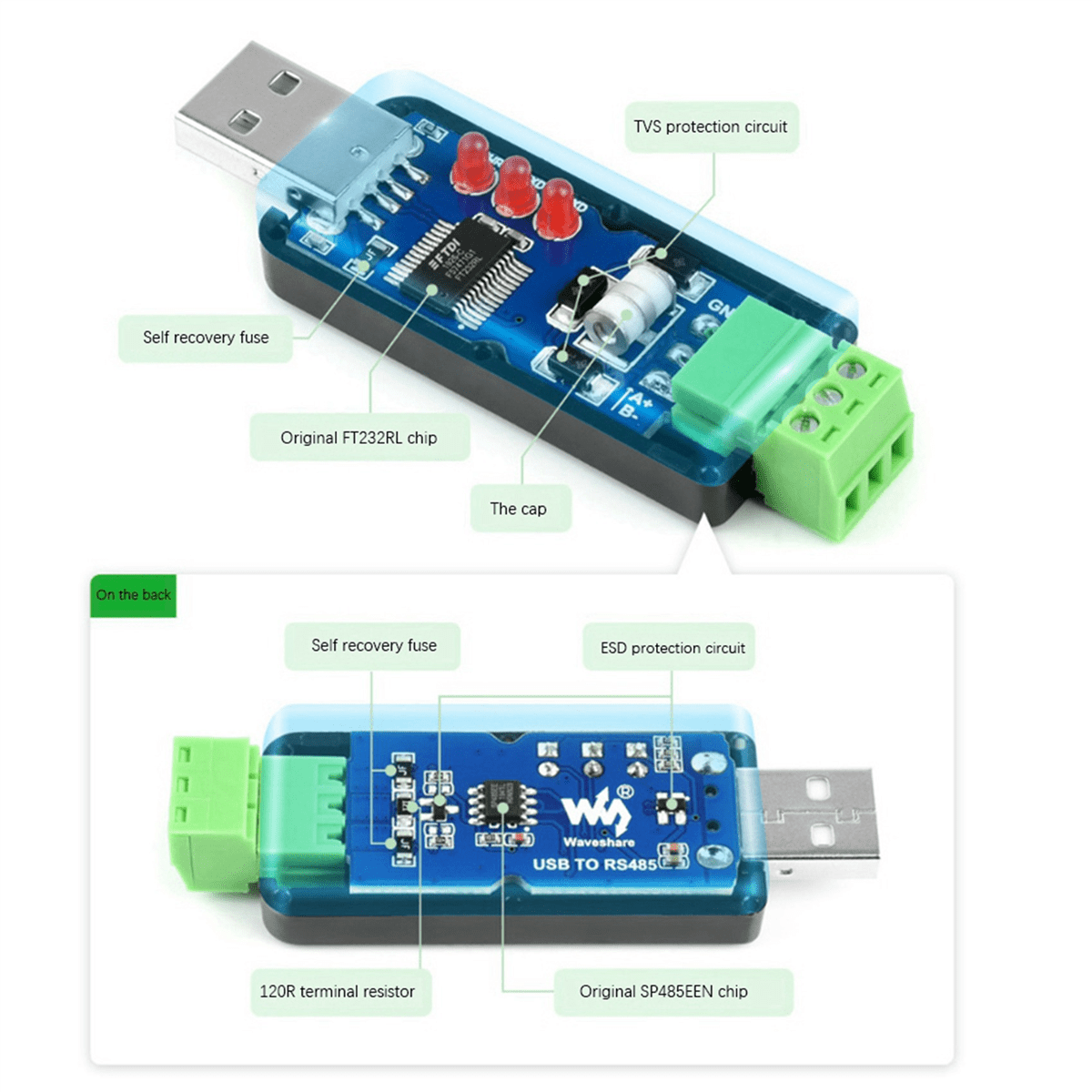 3X USB to RS485 Serial Converter RS485 Communication Module 300 ...