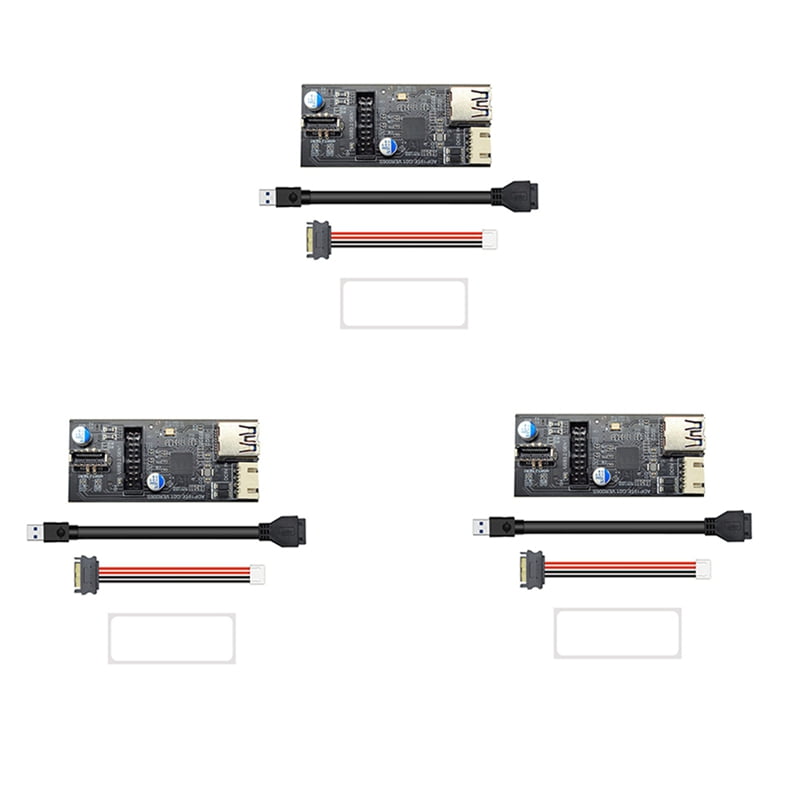 3X USB3.2 Front GEN1 19PIN to 19PIN+TYPE-E(A-KEY) Adapter Expansion ...