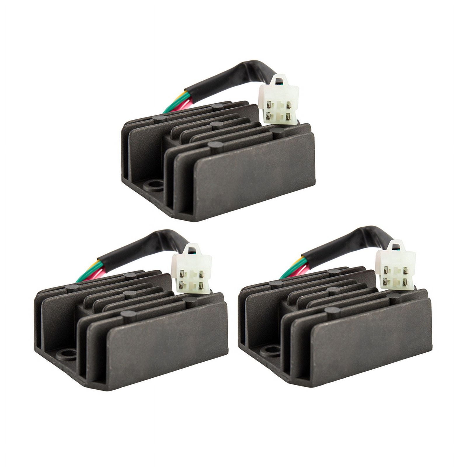 3X Universal 4 Wire Full Wave Black Motorcycle Regulator Rectifier 12V ...