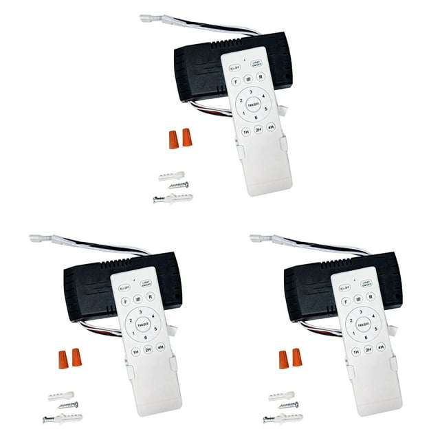 3X Universal Ceiling Fan Remote Control Kit Replacement, 6-Speed ...