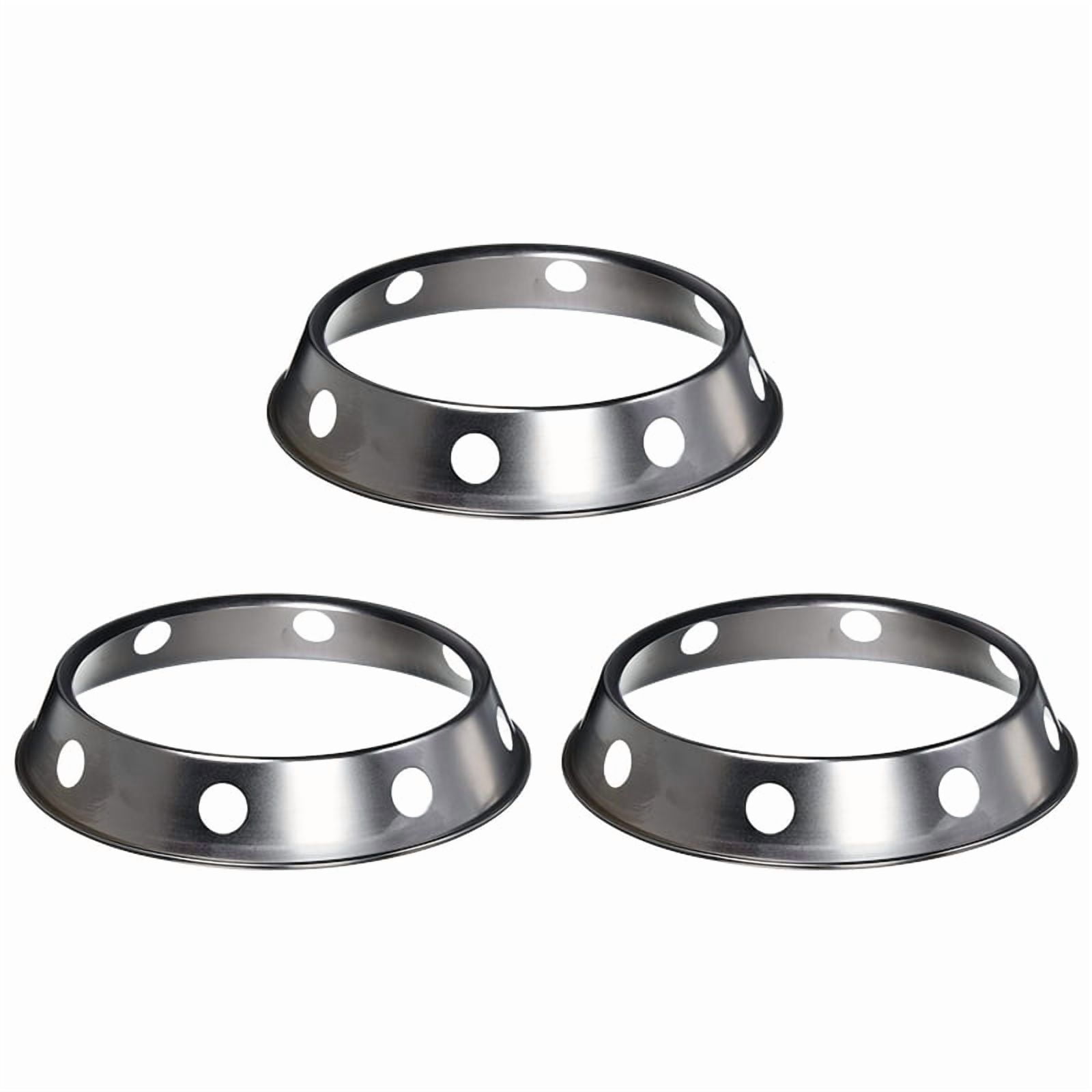 3X Universal Wok Pan Support Rack Stand Wok Ring/Metallic Round Bottom ...