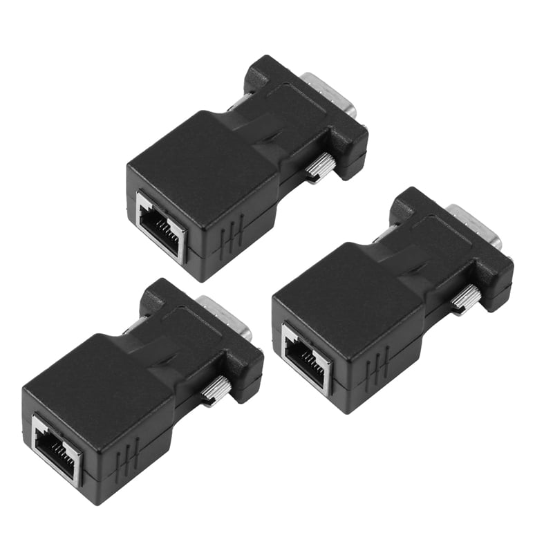 3X VGA Extender Male to LAN CAT5 CAT6 RJ45 Network Cable Adapter - Walmart.com