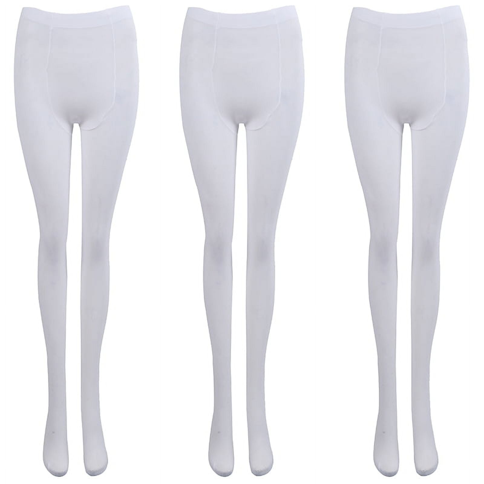 Walmart 3-Pack Women's Fashion Tights, Solid White Spandex Pantyhose ...