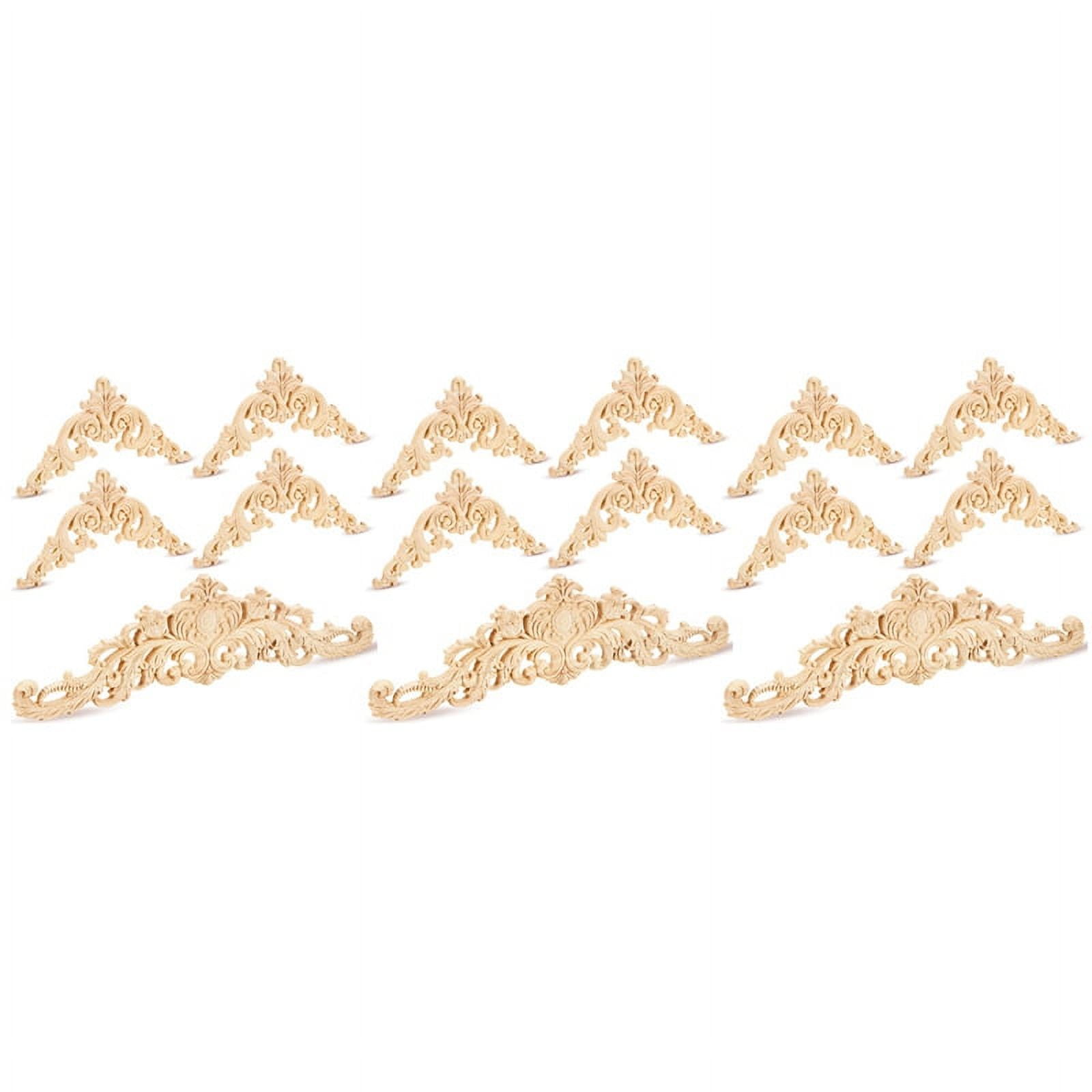 3X Wood Appliques Onlays Decorative Wood Appliques DIY Wood Appliques ...