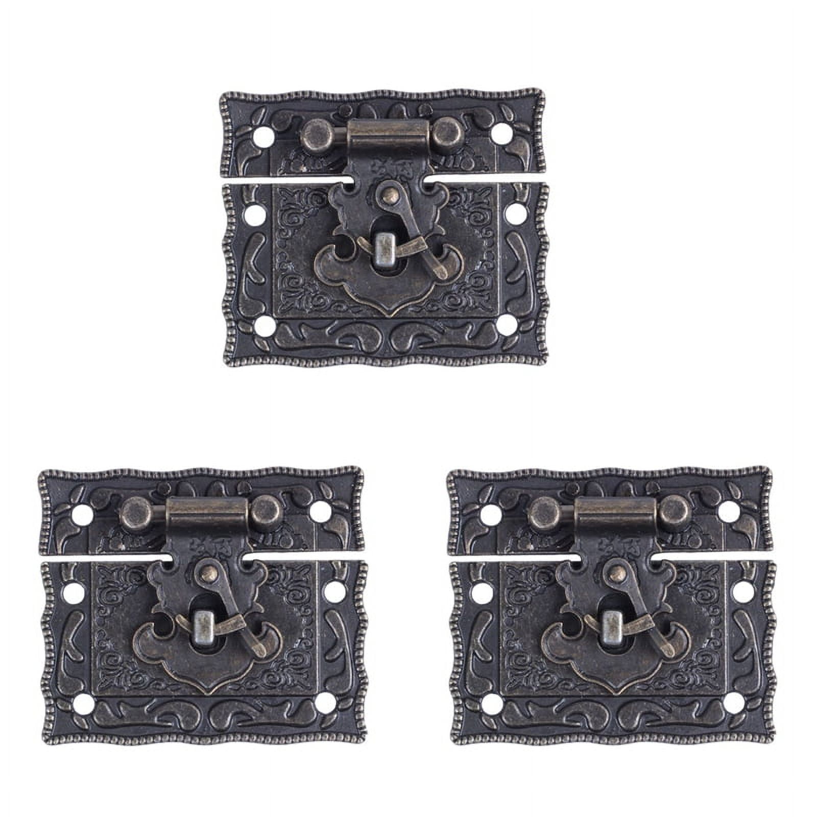 3X Wood Case Chest Box Rectangle Clasp Closure Hasp Latches Bronze Tone ...