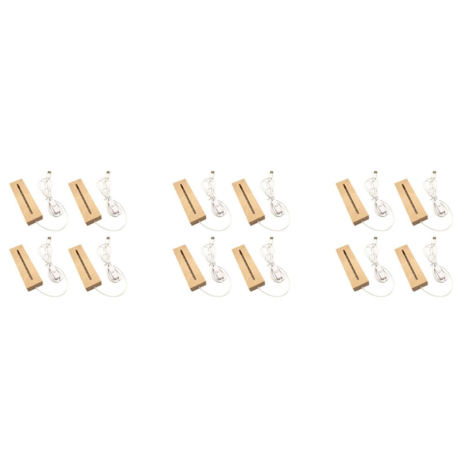 3X Wooden Light Base,Wood LED Display Base Pedestal Light Lamp Stand ...