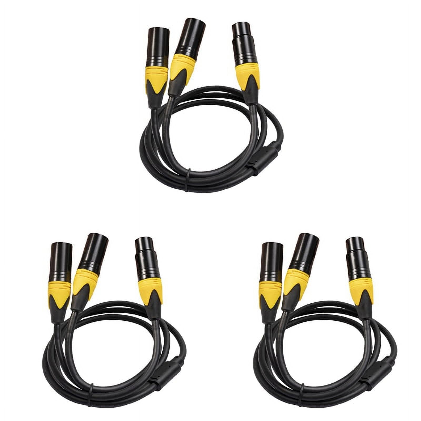 3X XLR Splitter Cable,3 Pin XLR Female to Dual XLR Male Audio Cable Y ...