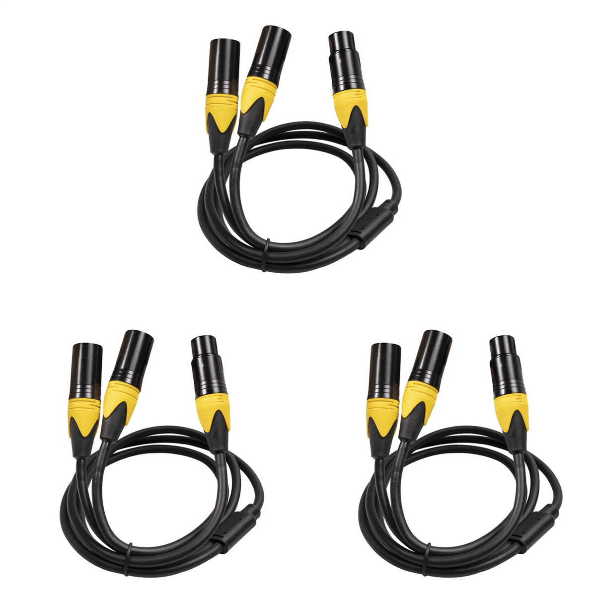 3X XLR Splitter Cable,3 Pin XLR Female to Dual XLR Male Audio Cable Y ...
