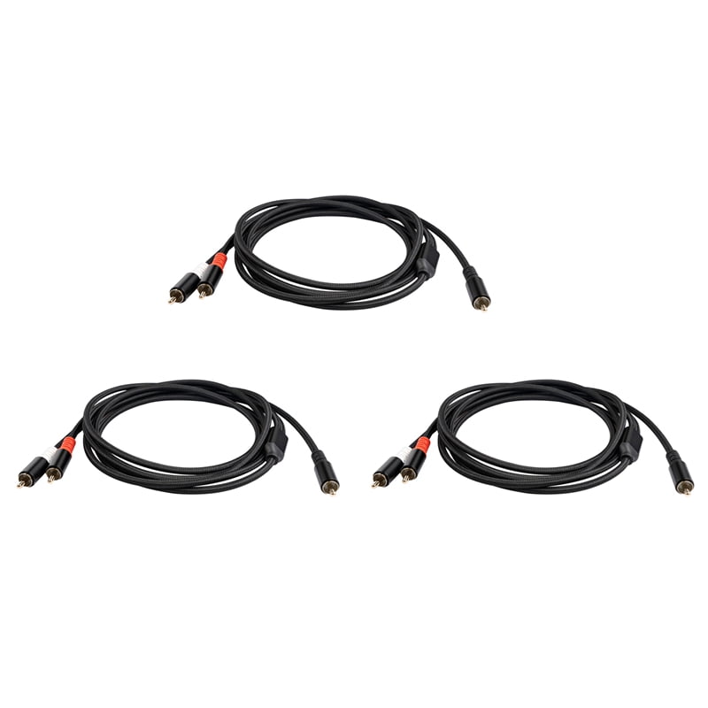 3X Y Adapter Cable Subwoofer Y Cable 1X to 2X RAC Audio Cable 1 to 2 ...