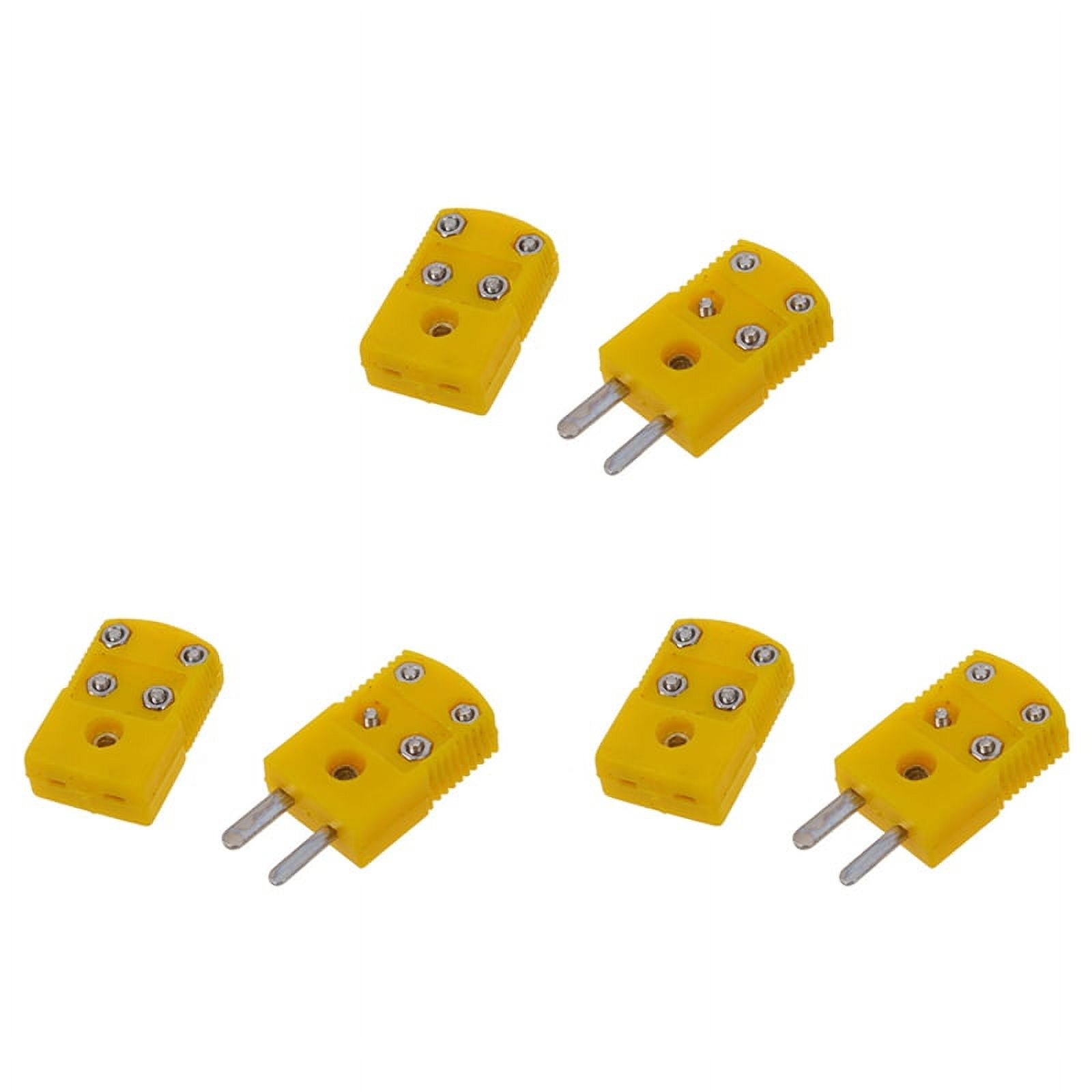 3X Yellow Plastic K Type Thermocouple Plug Socket Connector Set ...