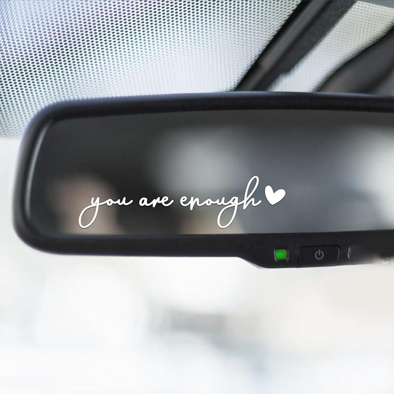 3X You Are Enough Car Mirror Decal, Rearview Mirror Sticker For Women ...
