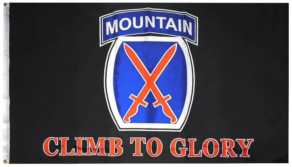 3X5 10th Mountain Division Climb To Glory Black 3'x5' 100D Polyester Flag F1391 - Walmart.com