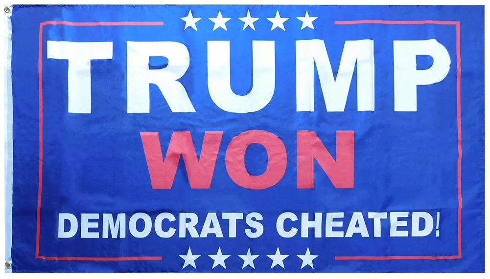 3X5 2024 Won Democrats Cheated! Blue 100D 3'x5' Woven Flag Banner ...
