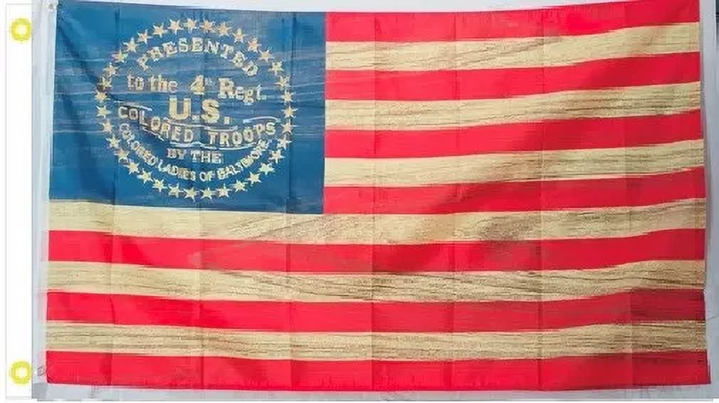 3X5 4TH REGIMENT COLORED TROOPS FLAG HISTORIC Flag 100D GROMMETS ...