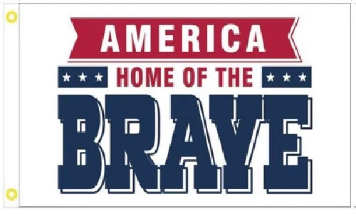 3X5 America Home Of The Brave Usa Patriotic Flag Banner Grommets 100D ...