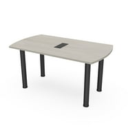 7X4 Racetrack Shaped Conference Table Power And Data Square Metal Base ...