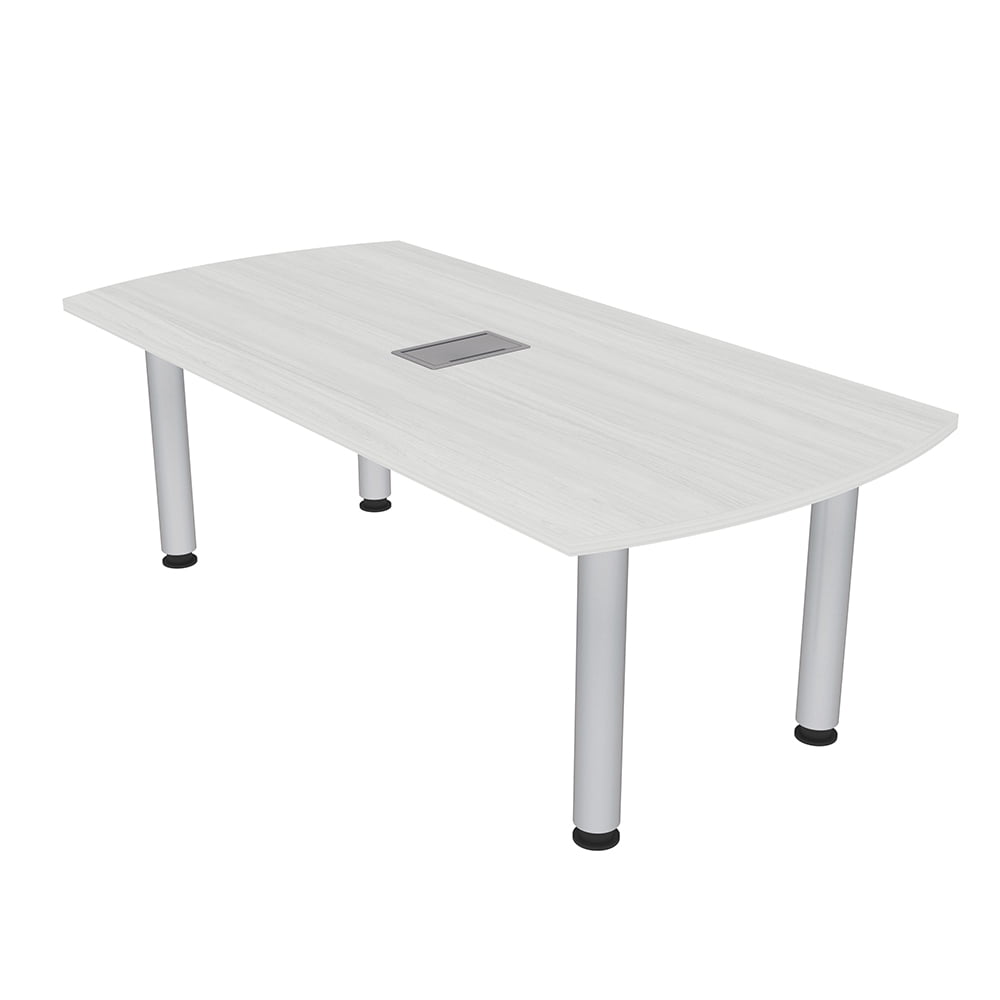 3X5 Arc Rectangle Conference Table With Silver Post Leg Power And Data ...