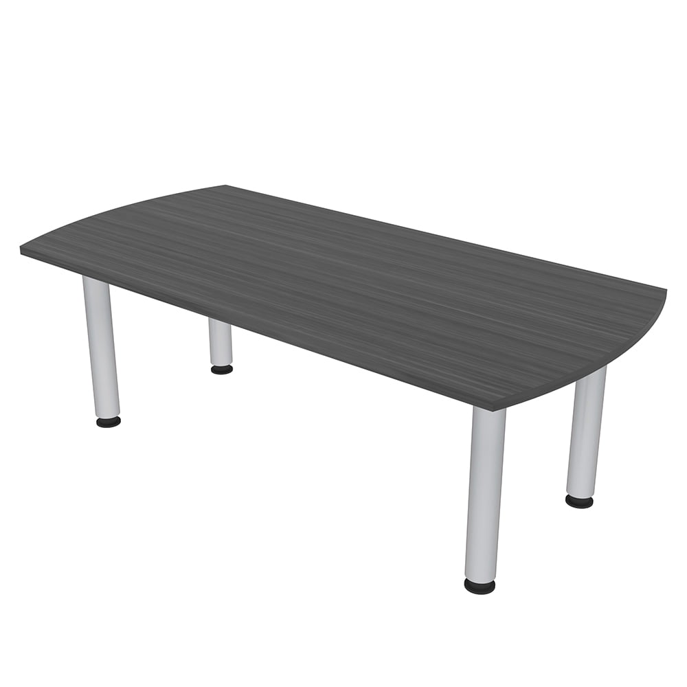 3X5 Arc Rectangle Conference Table With Silver Post Leg Power And Data ...