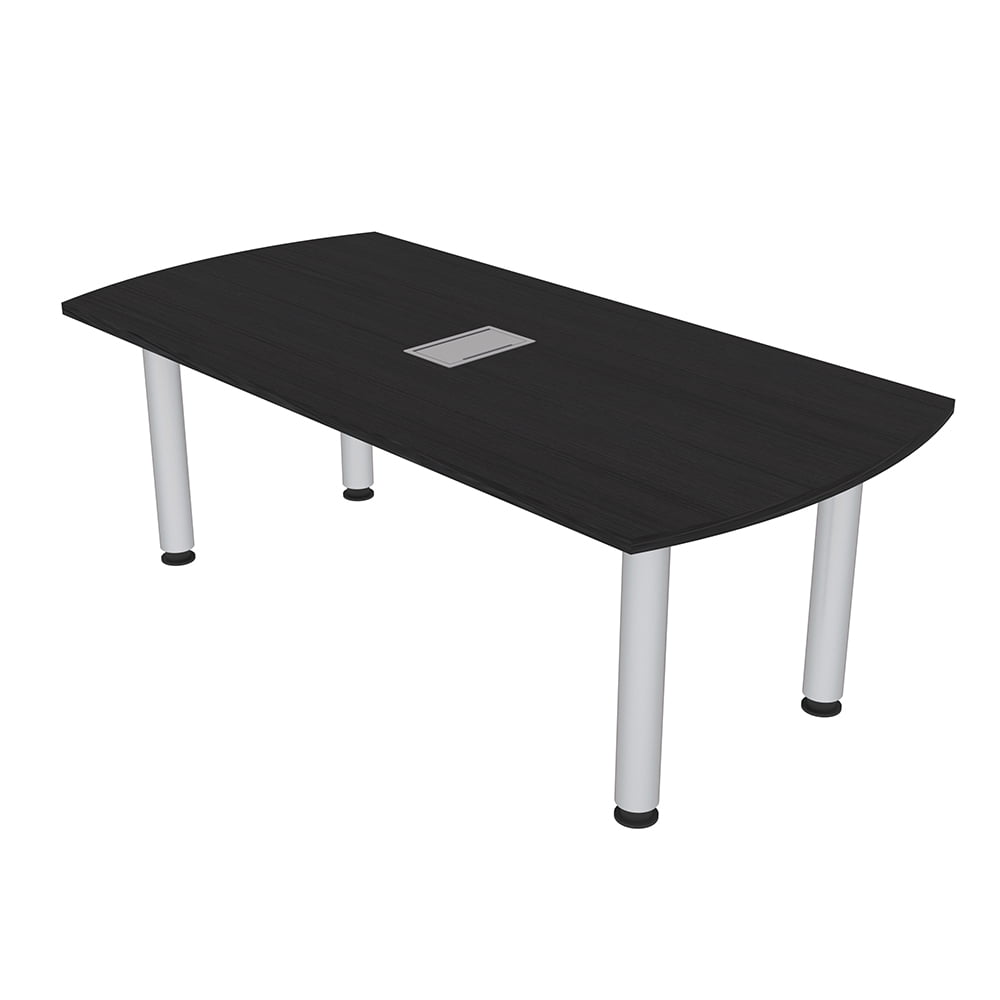 3X5 Arc Rectangle Conference Table With Silver Post Leg Power And Data ...