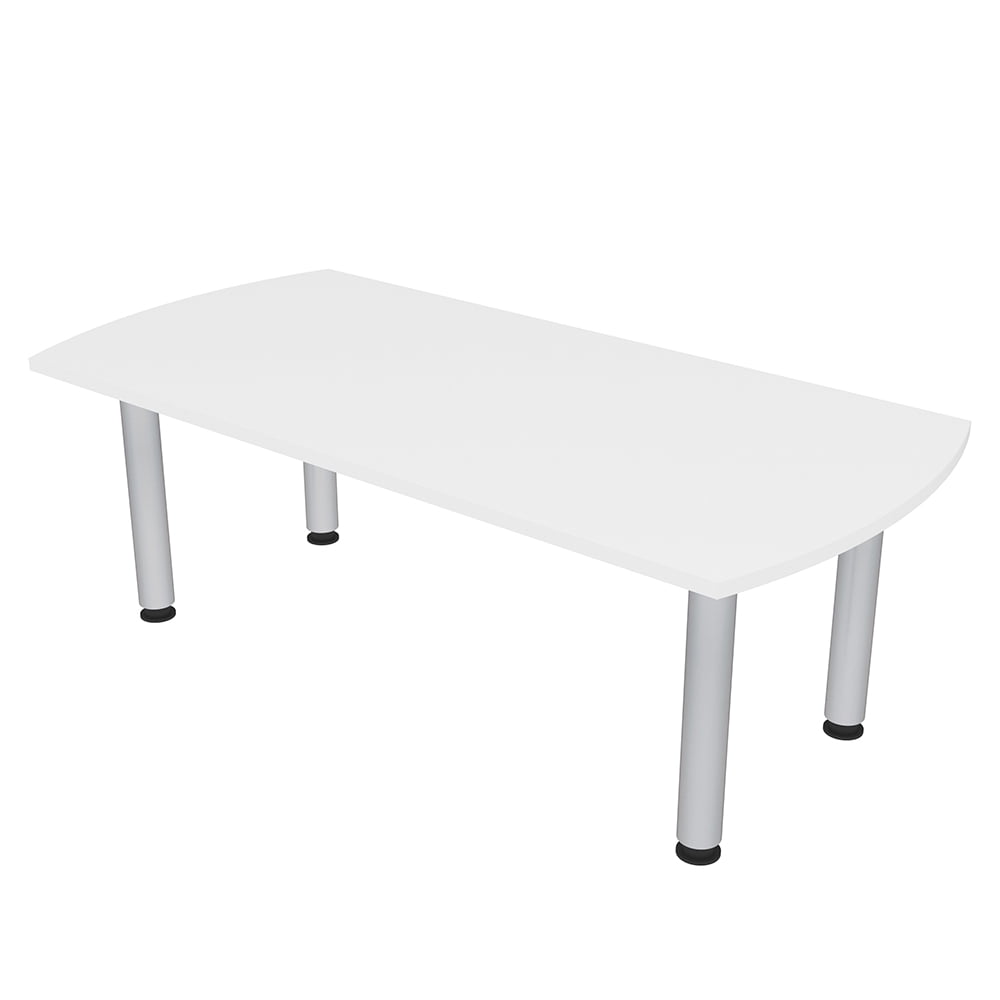 3X5 Arc Rectangle Conference Table With Silver Post Leg Power And Data ...