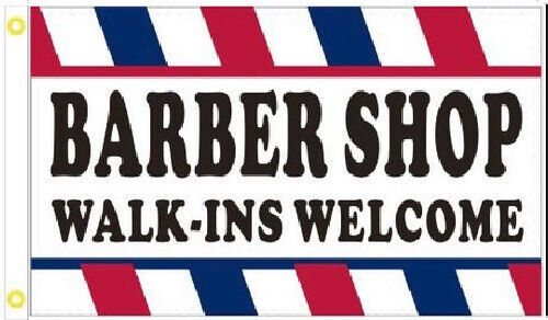 3X5 BARBER SHOP WALK-INS WELCOME FLAG BANNER 100D - Walmart.com