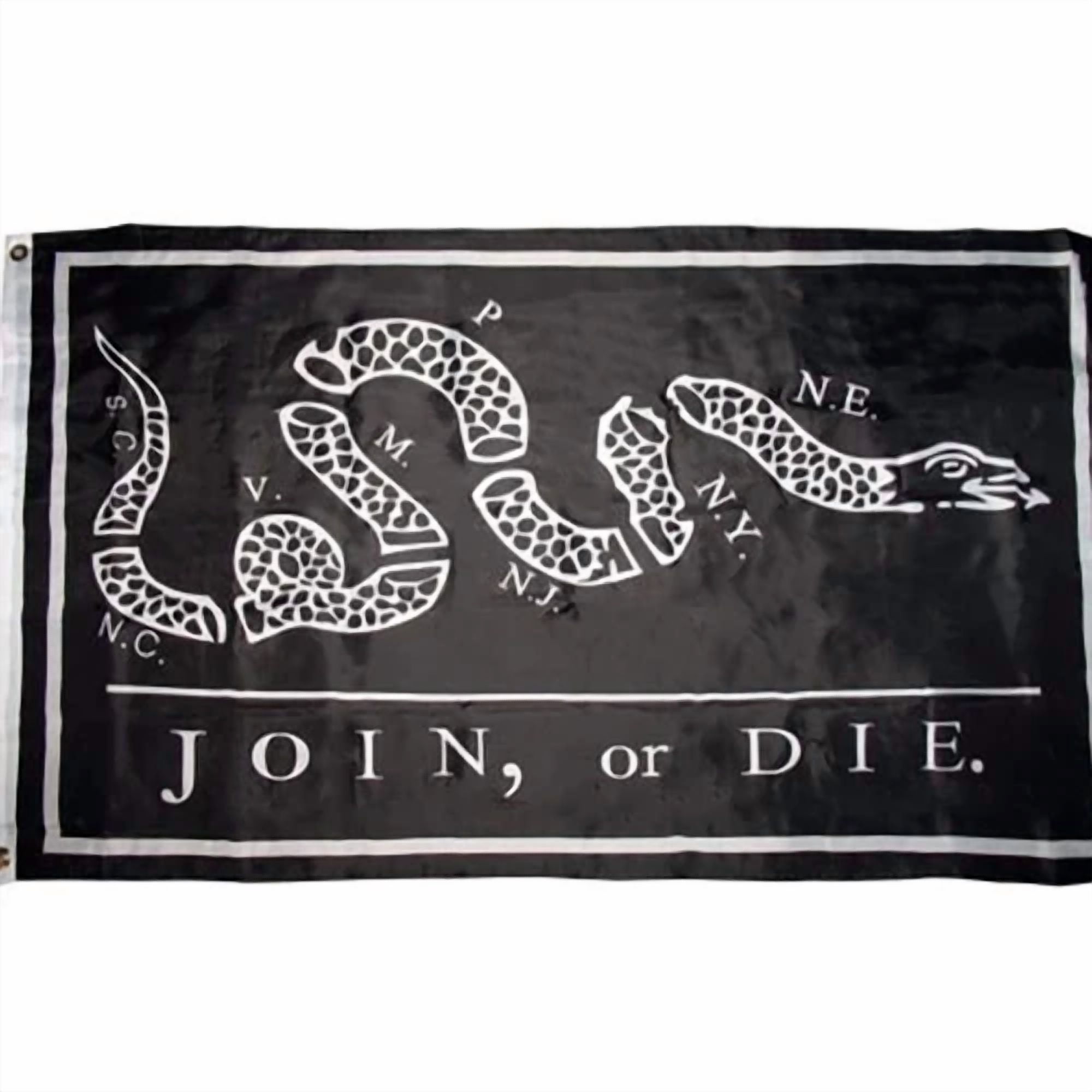 3X5 Black Join Or Die Benjamin Franklin Tea Party Flag 3'X5' House ...