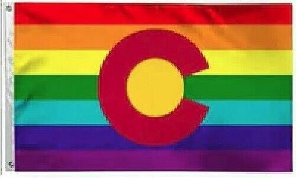 3X5 COLORADO RAINBOW PRIDE FLAG BANNER GROMMETS 100D FABRIC - Walmart.com