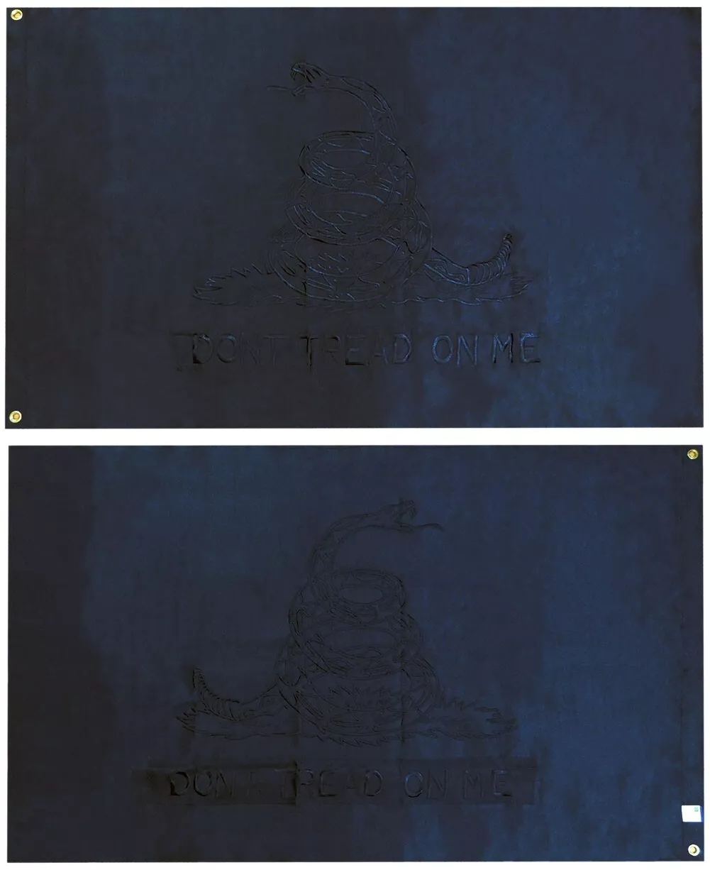 3X5 Gadsden All Black Tactical DTOM Nylon 600D Embroidered Sewn A Flag ...