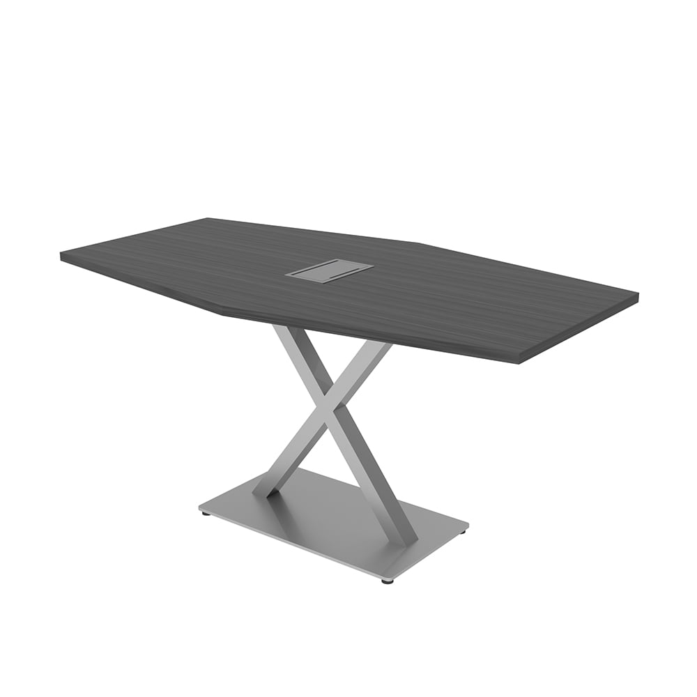 3X5 Hexagon Conference Table With X Base Data And Electric Unit ...