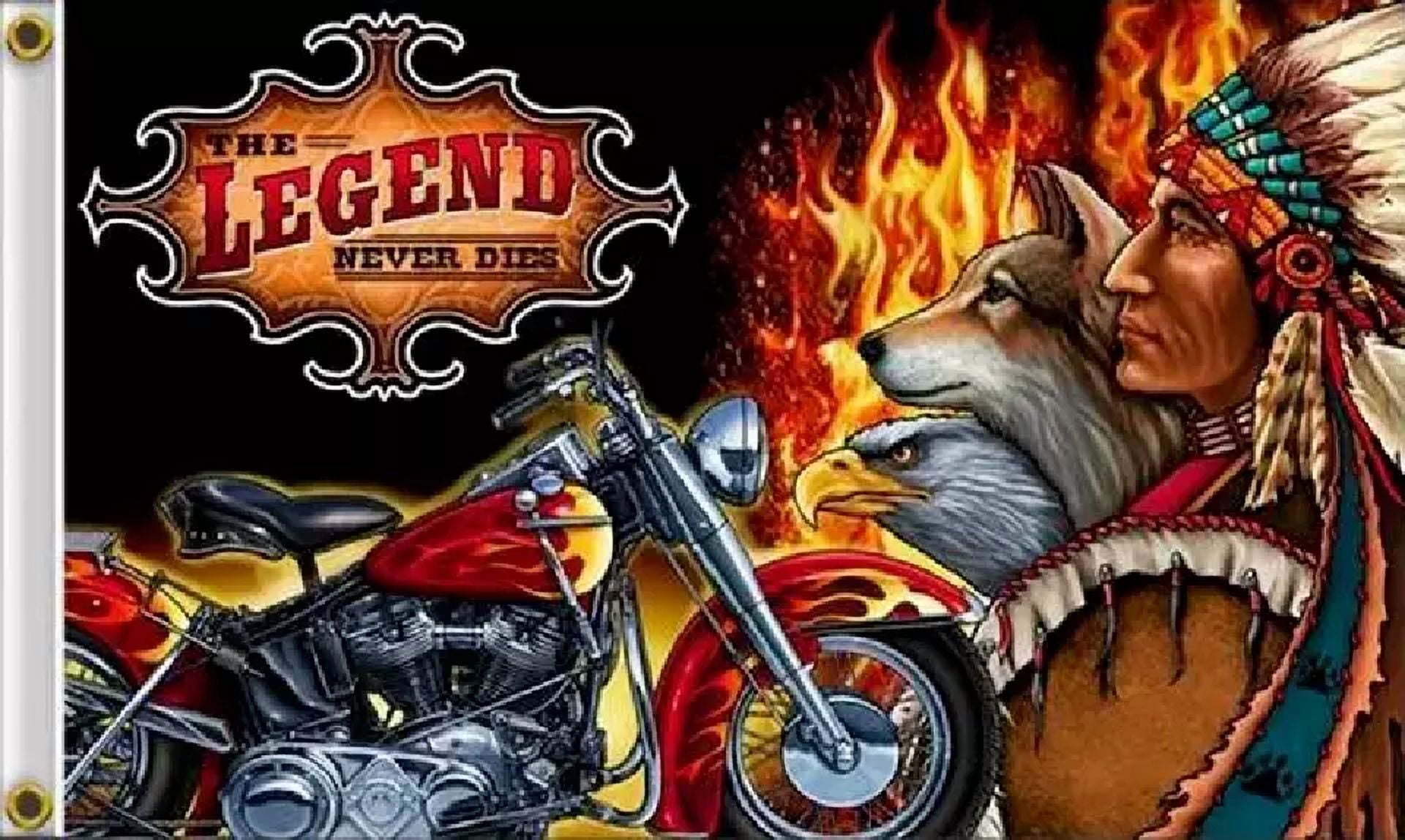 3X5 INDIAN WOLF EAGLE NATIVE PRIDE BIKER MOTORCYCLE BANNER 100D W ...