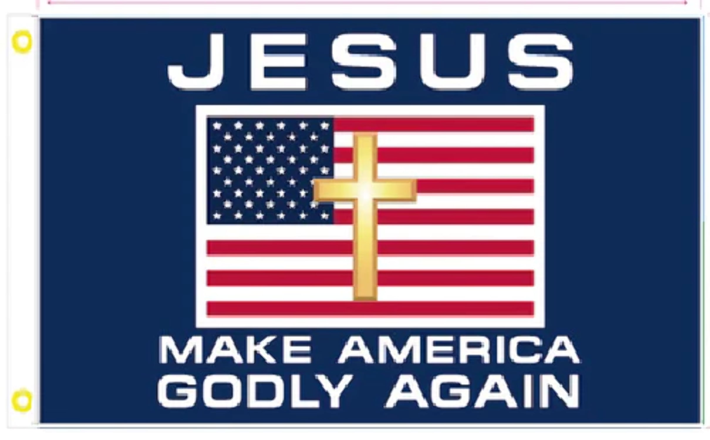 3X5 JESUS 2024 MAKE AMERICA GODLY AGAIN MAGA JESUS CHRIST CROSS FLAG ...