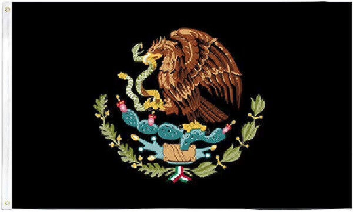 3X5 MEXICO CREST BLACK FLAG MEXICAN TACTICAL FLAG BANNER GROMMETS - Walmart.com