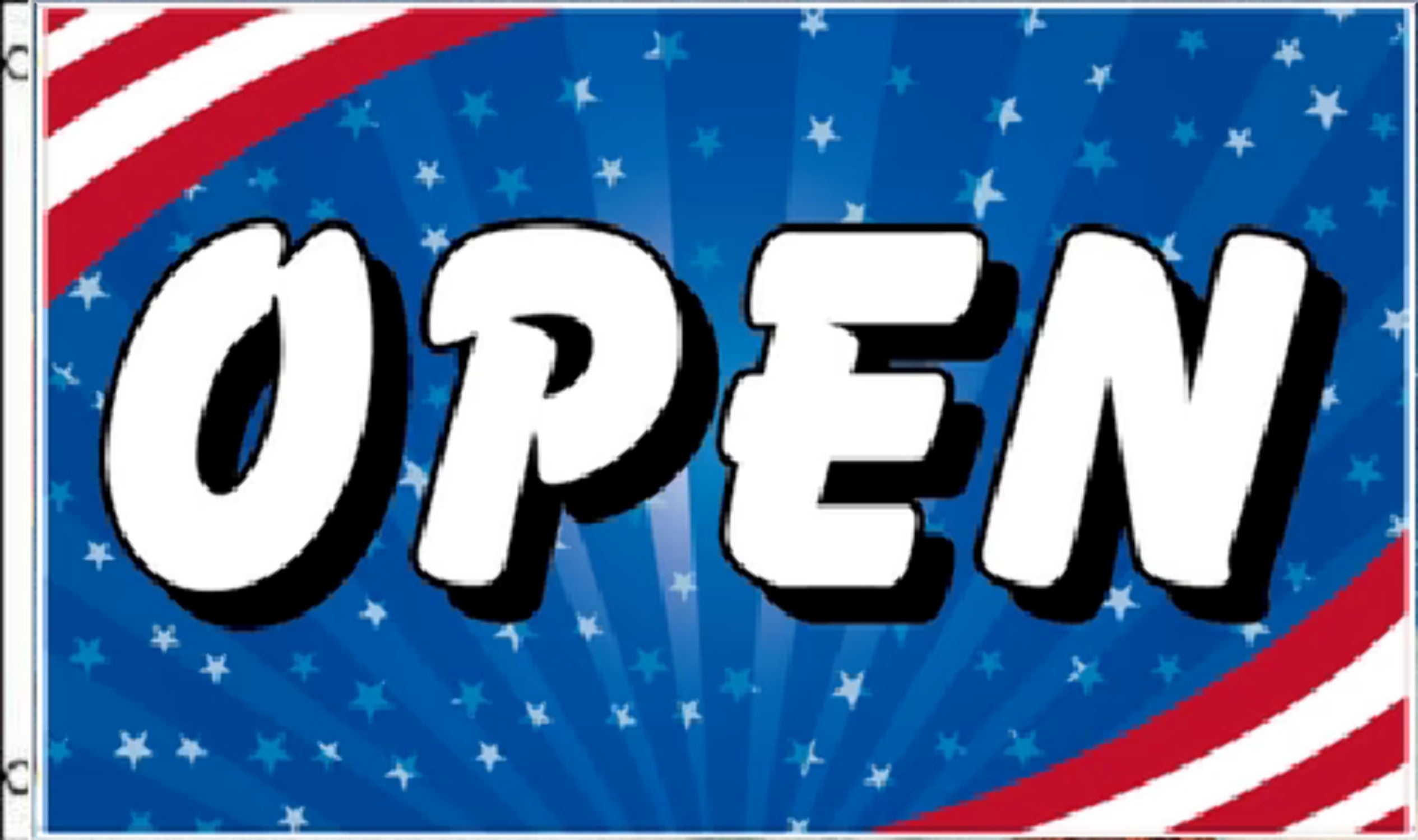 3X5 OPEN USA PATRIOTIC RWB ADVERTISING FLAG BANNER 100D W/ GROMMETS ...
