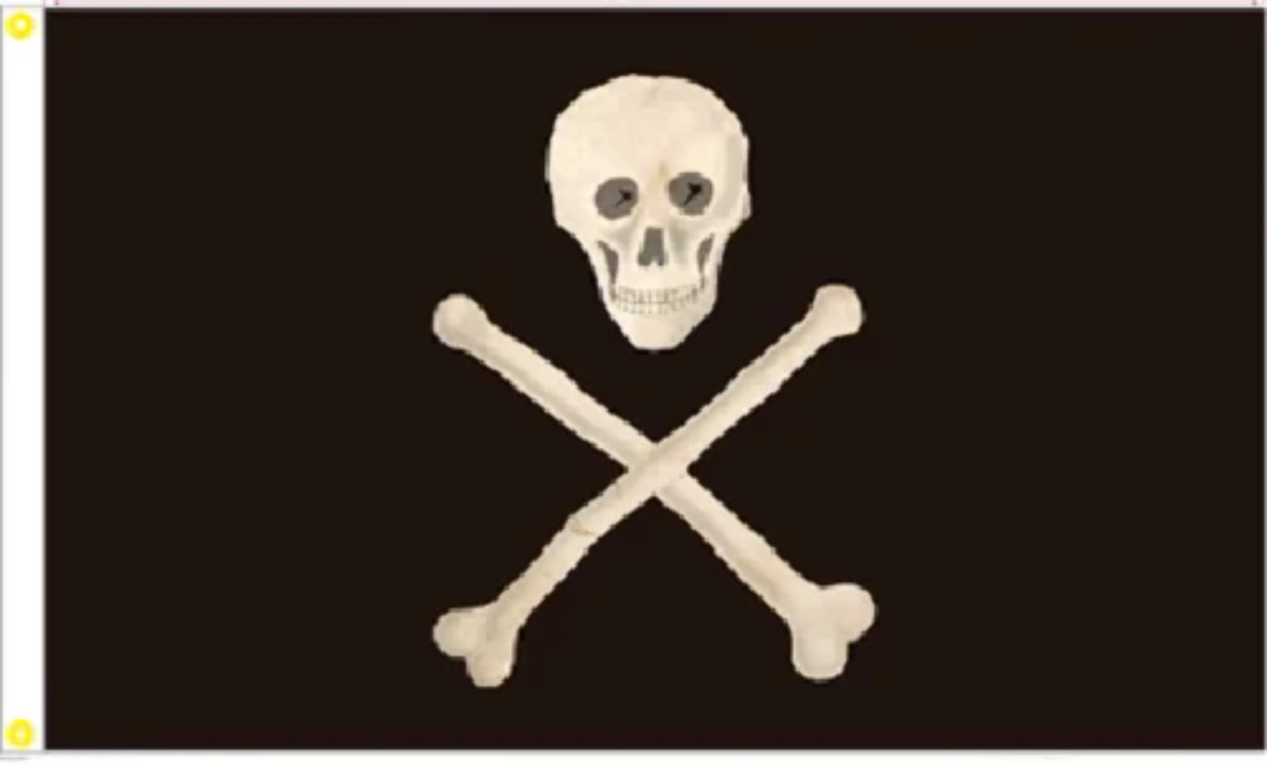 3X5 PIRATE SKULL AND BONES ANCIENT VINTAGE PIRATE BLACK FLAG BANNER ...