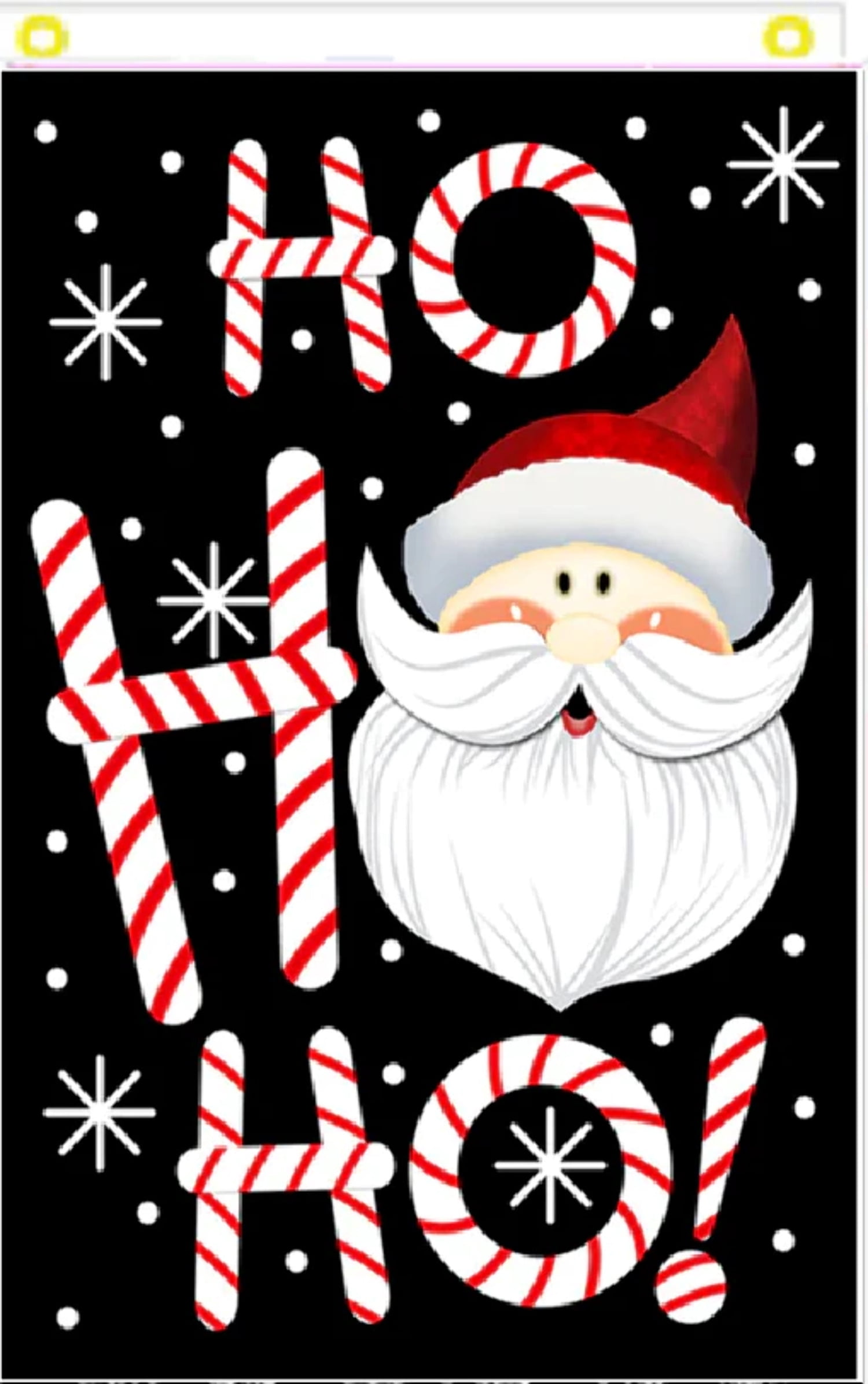 3X5 SANTA CLAUSE HO HO HO BLACK VERTICAL FLAG BANNER 100D - Walmart.com