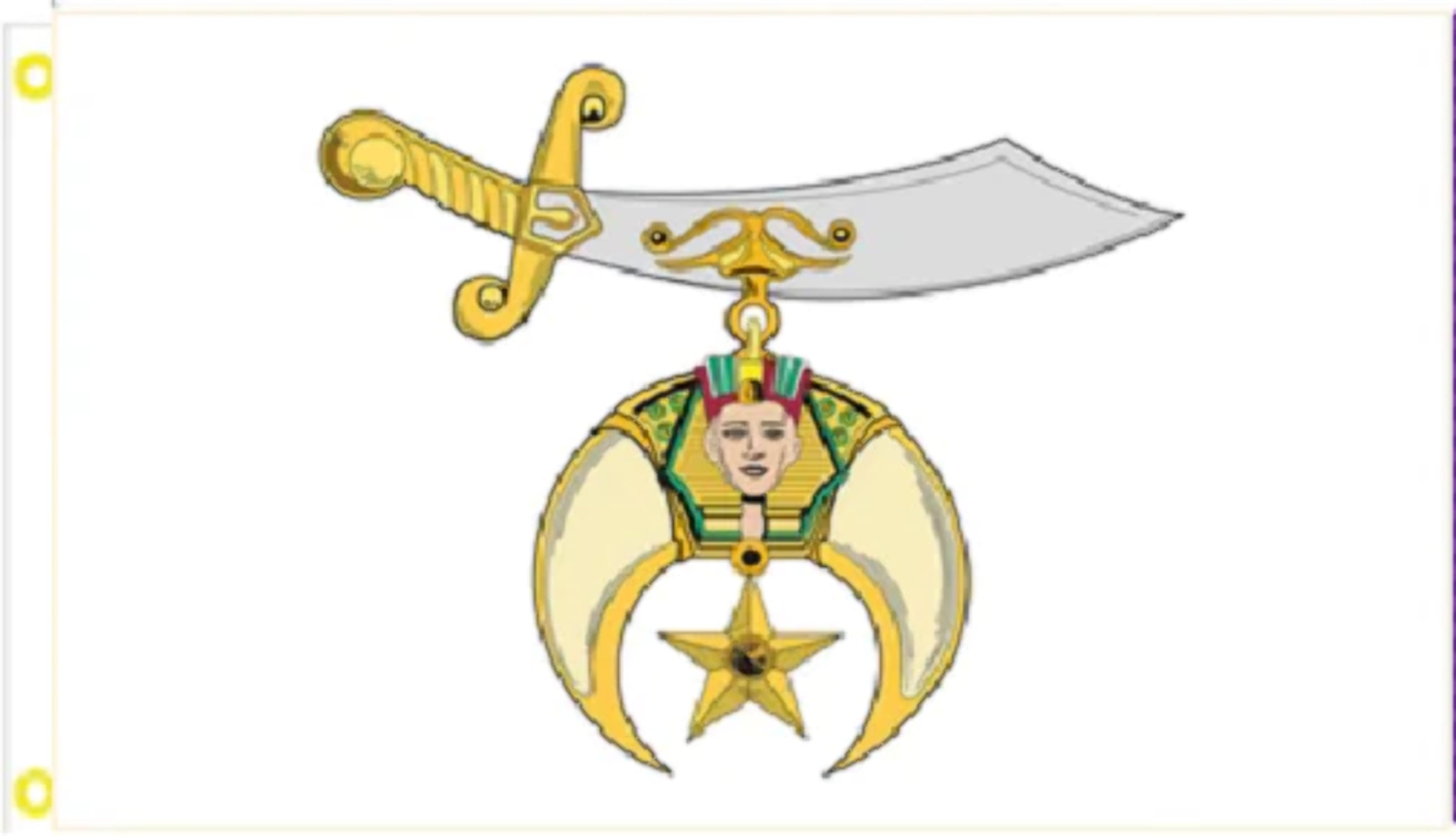 3X5 SHRINER MASONIC SWORD WHITE FLAG BANNER 100D W/ GROMMETS - Walmart.com