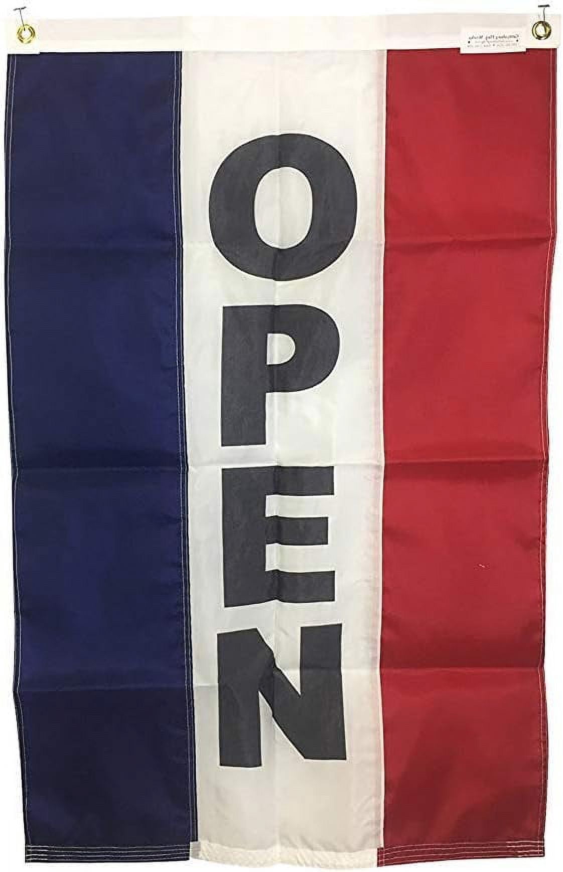 3X5' Single Sided Vertical Display OPEN Flag, All Weather Nylon For ...