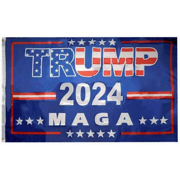 3X5 TRUMP 2024 BLUE FLAG BANNER 100D GROMMETS - Walmart Business Supplies